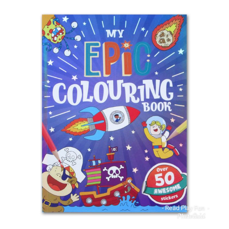 Jual My Epic Colouring Book Over 50 Awesome Stickers | Shopee Indonesia
