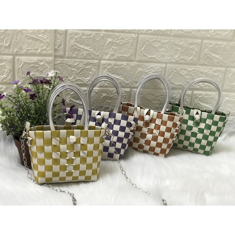 Jual Tas Anyaman Wanita Cantik Super IMOOD Short handle Cantik Bisa ...