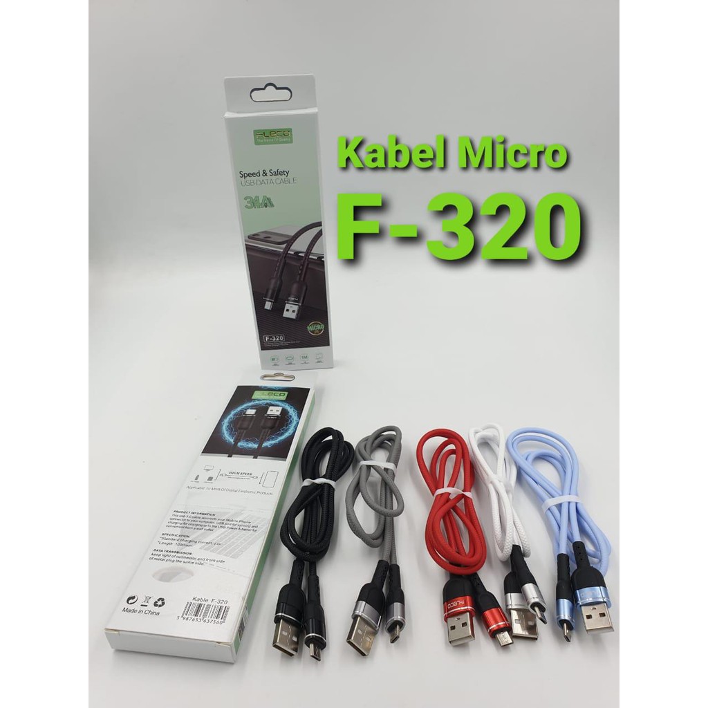 Jual KABEL DATA FLECO F-320 FAST CHARGING MICRO/TYPE C/IPHONE NEW ...