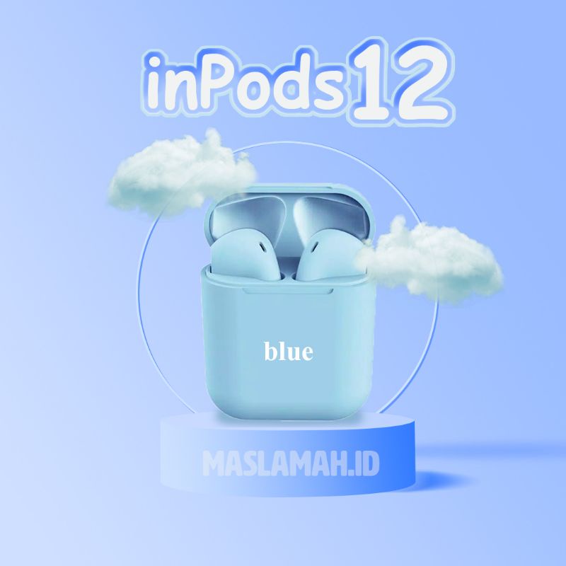 Jual Official inpods 12 Blue Headshet Bluetooth TWS IOS & ANDROID ...