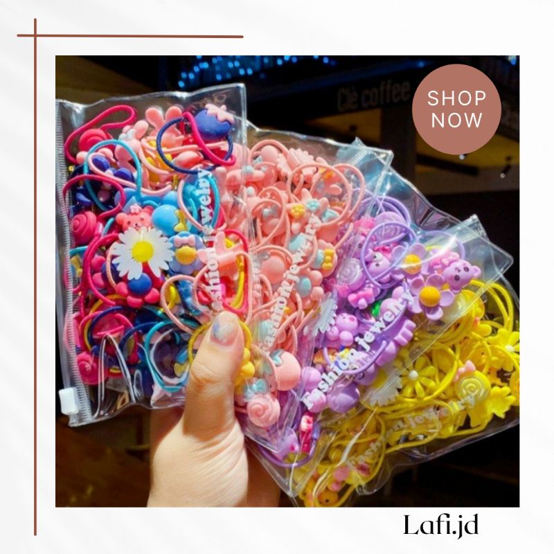 Jual LP3 10/20/30 Pcs Karet Rambut Karakter Aksesori Rambut mini Anak ...