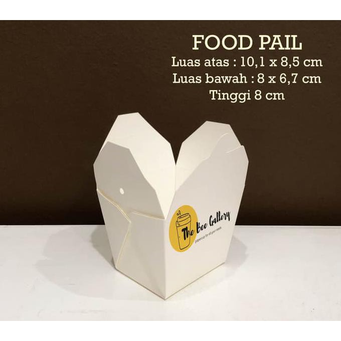 Jual FOOD PAIL / Box Makanan Kertas Polos nasi bento - isi 500 | Shopee ...