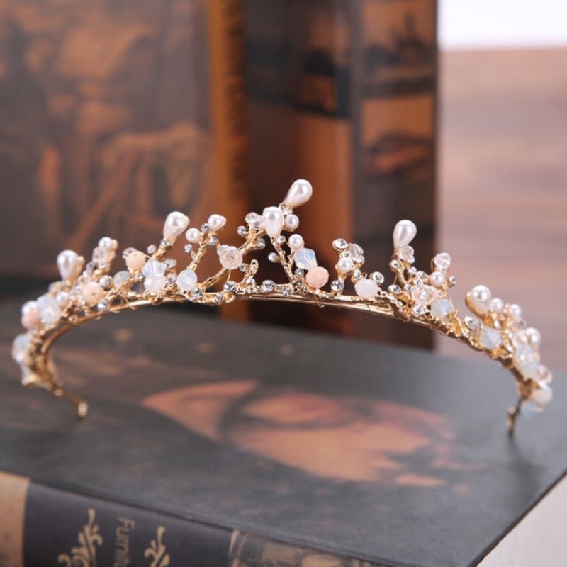Jual headpiece mahkota crystal tanpa anting hair piece hiasan rambut ...