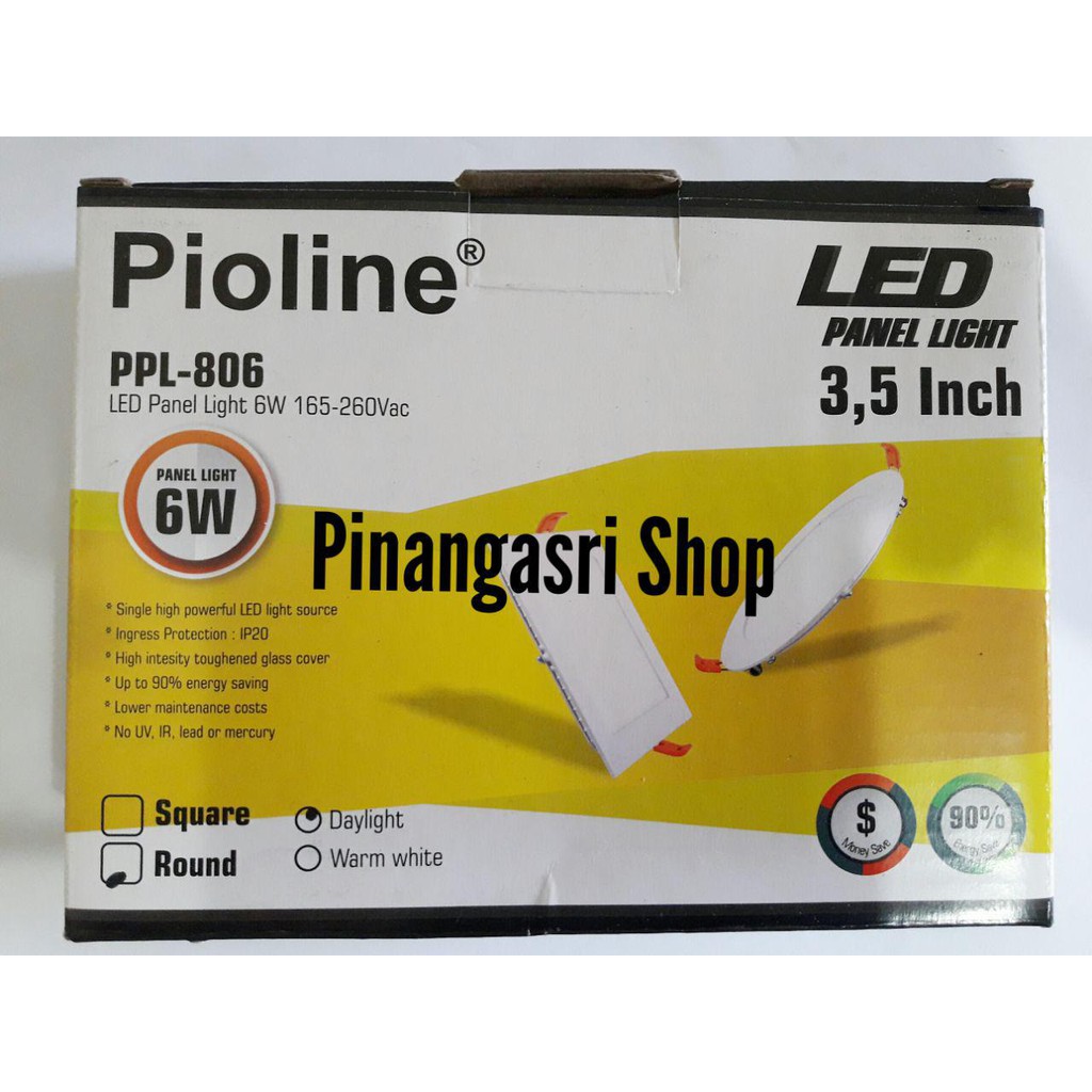 Jual Lampu Downlight LED Pioline 6W Bulat / Kotak 6Watt 6 Watt LED ...