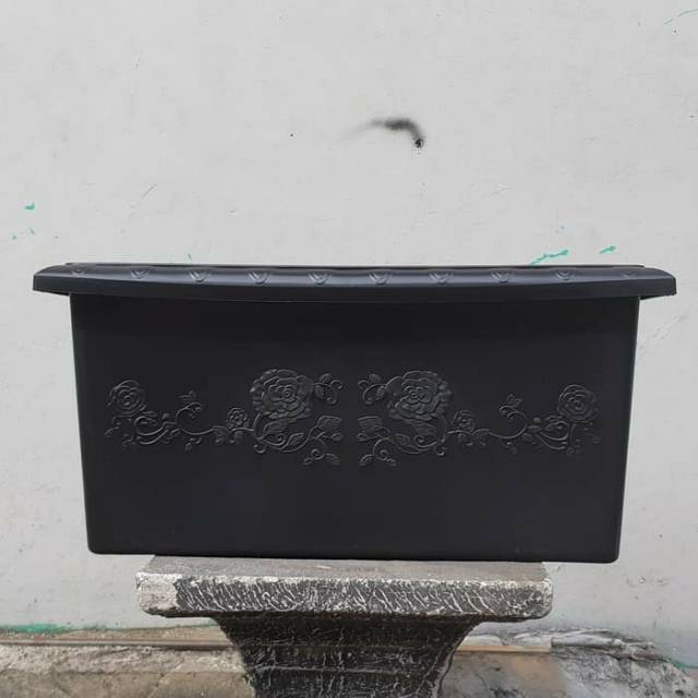 Jual POT BUNGA POT SHALLOM GSP 09 HITAM POT GSP POT HITAM POT PANJANG ...