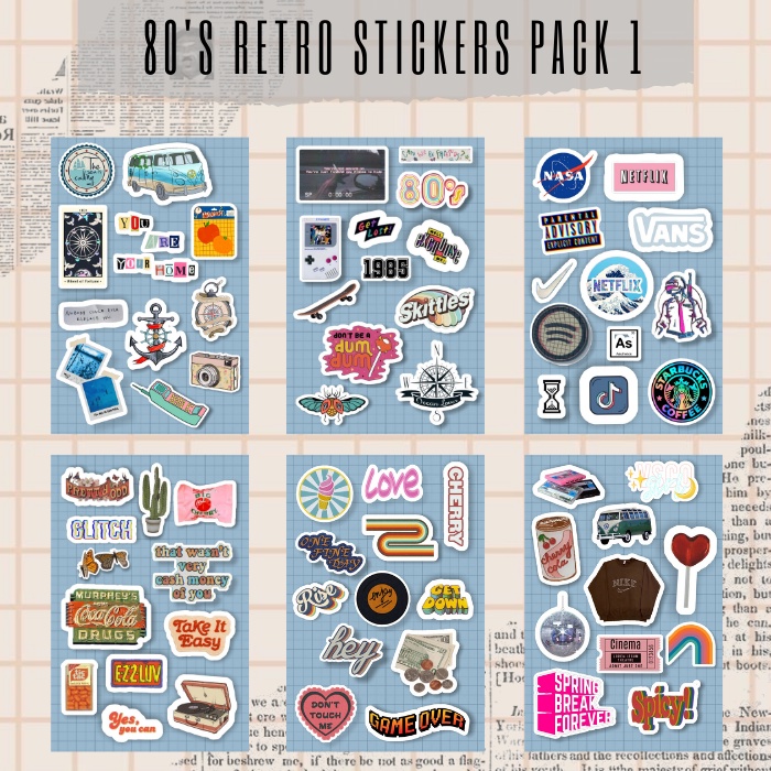Jual [PART 1] 80's Retro Stickers | stiker retro | stiker 80 | stiker ...