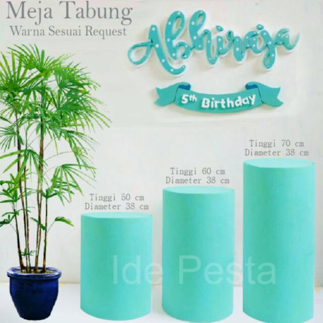 Jual Meja bulat Tabung/ meja dekorasi ulang tahun / meja cake birthday ...