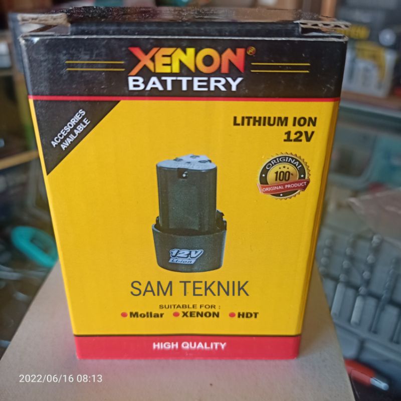 Jual baterai Xenon 12volt 1,5 Ah - baterai bor Xenon 12v cordless 12V ...