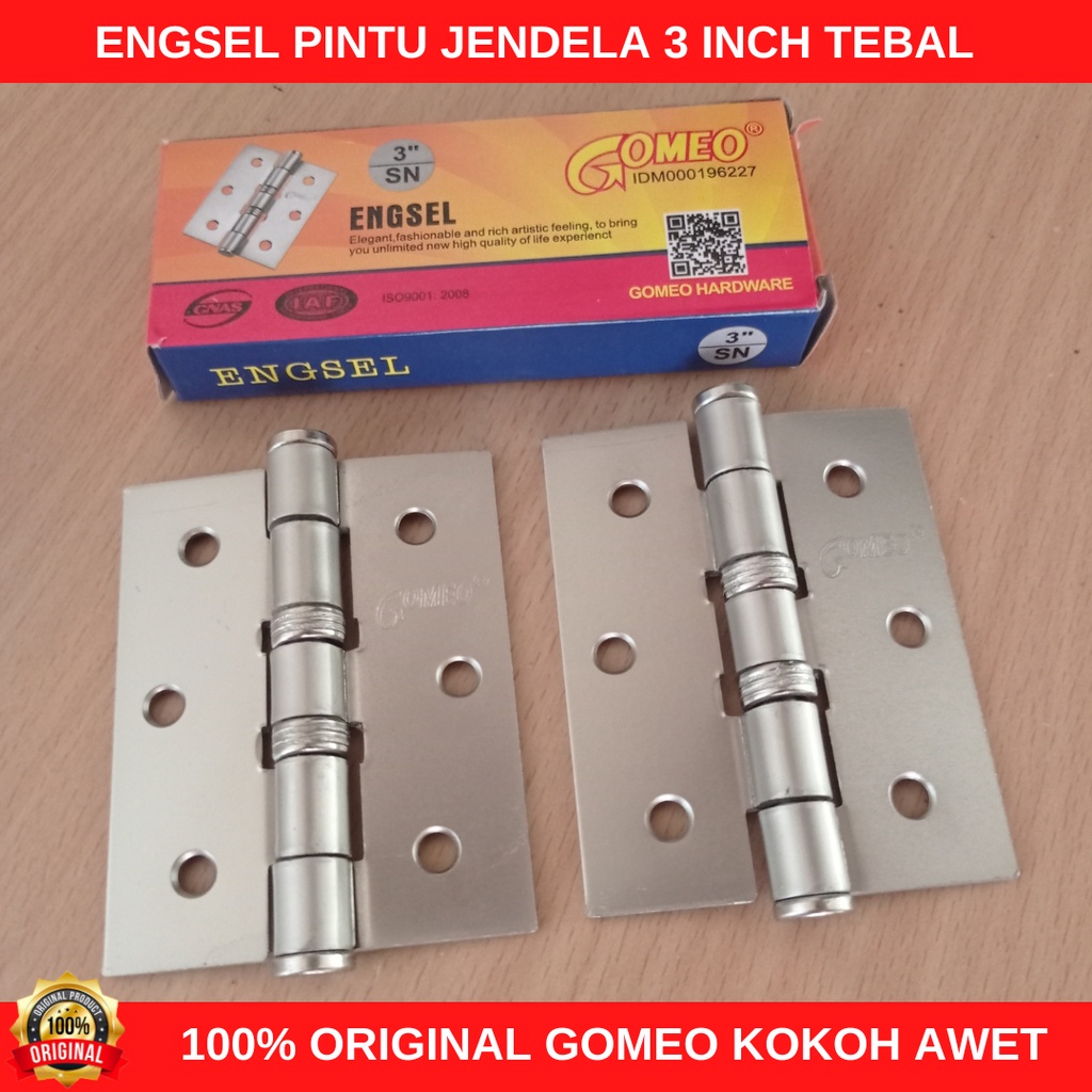 Jual Engsel Pintu Jendela 3 Inch Tebal Merek GOMEO Engsel Pintu Rumah ...