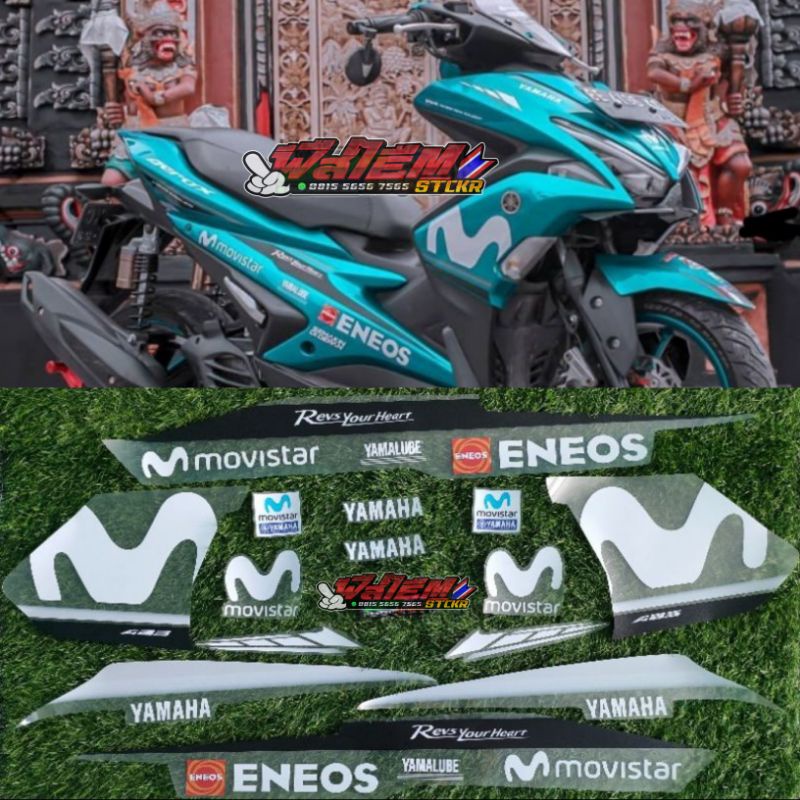 Jual STRIPING STICKER AEROX 155 / NVX DESAIN MOVISTAR | Shopee Indonesia