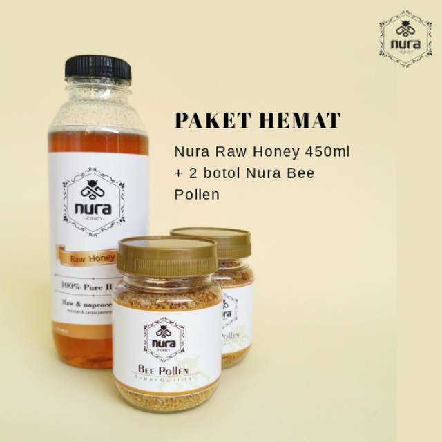 Jual PAKET HEMAT Nura Raw 450ml + 2 Botol Bee Pollen | Shopee Indonesia