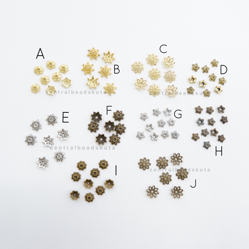 Jual (bungkus-100pcs) BEAD CAP / SPACER BUNGA BESI / SPACER METAL ...