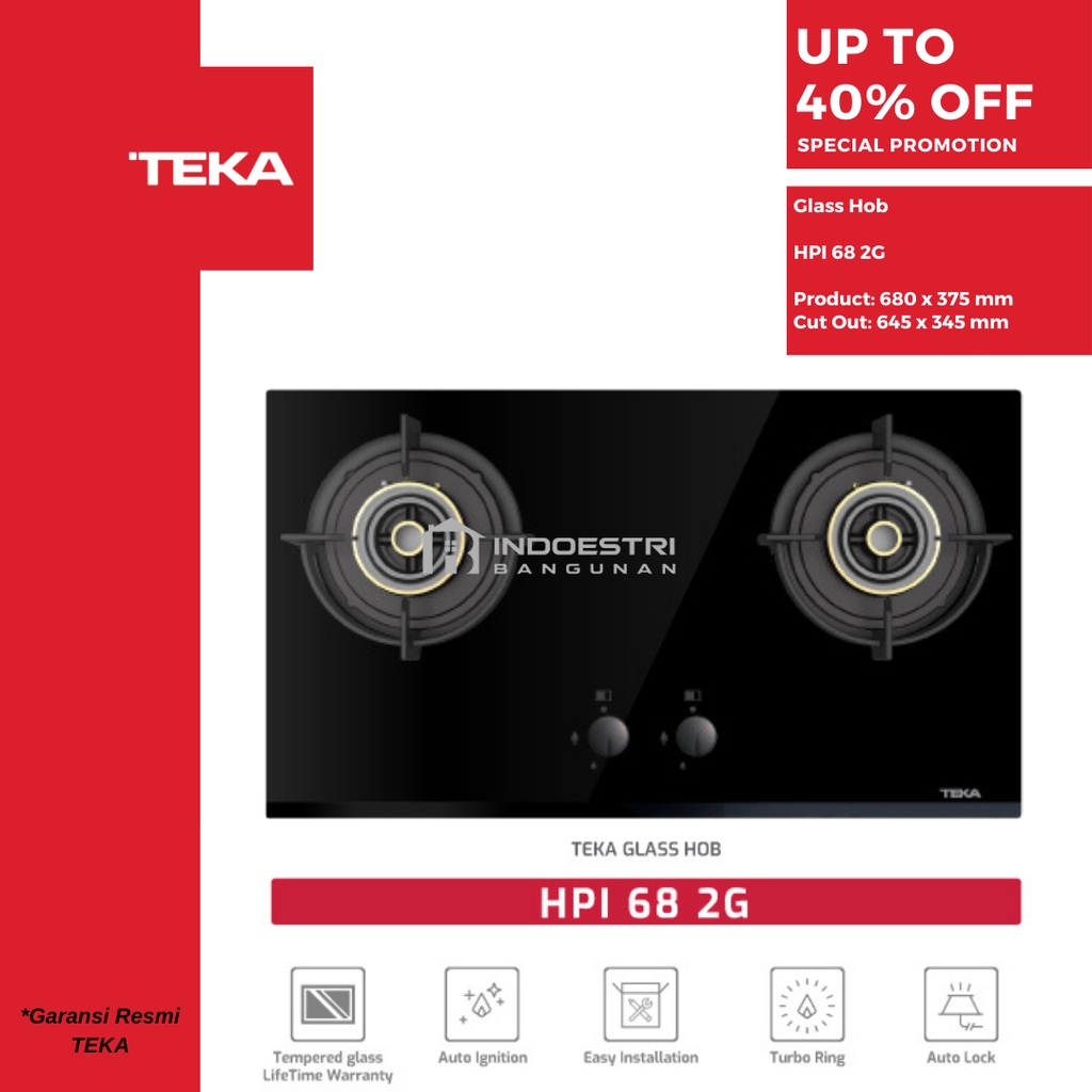 Jual Kompor Tanam Teka 2 Tungku HPI 68 2G / Kompor Gas Tanam Teka HPI 68 2G / Teka Built In Hob ...