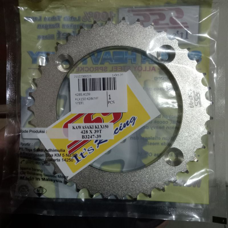 Jual Gear - Gir Belakang SSS 428 Kawasaki KLX 150 ukuran 40, 41,42,43,44, 46,47t | Shopee Indonesia