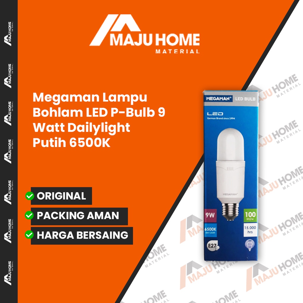 Jual Megaman Lampu Bohlam LED P-Bulb 9 Watt Dailylight Putih 6500K | Shopee Indonesia