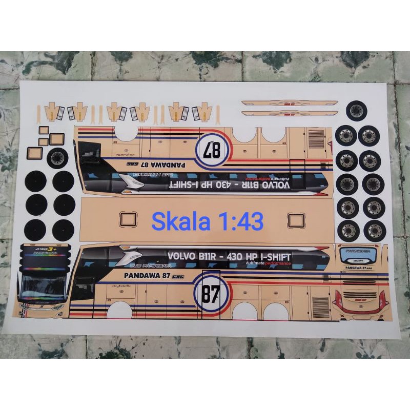 Jual Lembaran PaperCraft Bus Pandawa 87 GAG JB3+SHD VOLVO SKALA 1:43 ...