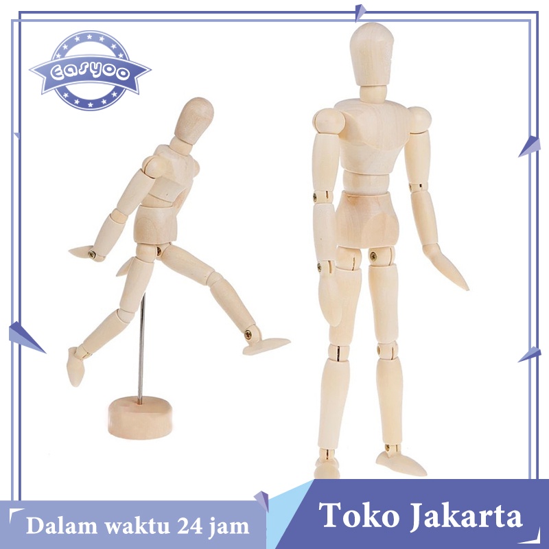 Jual Manekin Kayu Wooden Manikin Untuk Model Gambar Human Figure ...