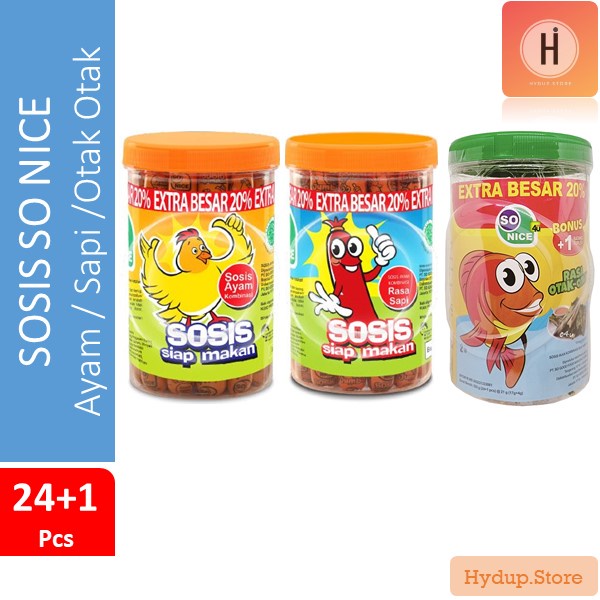Jual Sosis So Nice Sapi Ayam Otak Otak Siap Makan | Sosis Sonice Toples ...
