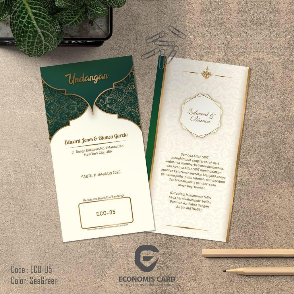 Jual undangan murah kode ECO-05 / undangan elegan belum print dan sudah ...