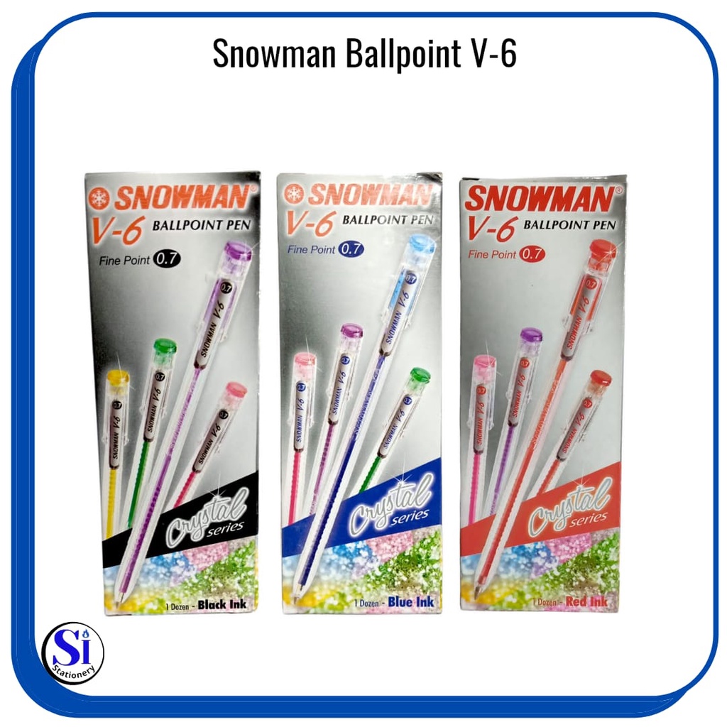 Jual Pulpen Snowman V-6 Crystal Series 0.7 mm/Ballpoint Snowman V-6 ...
