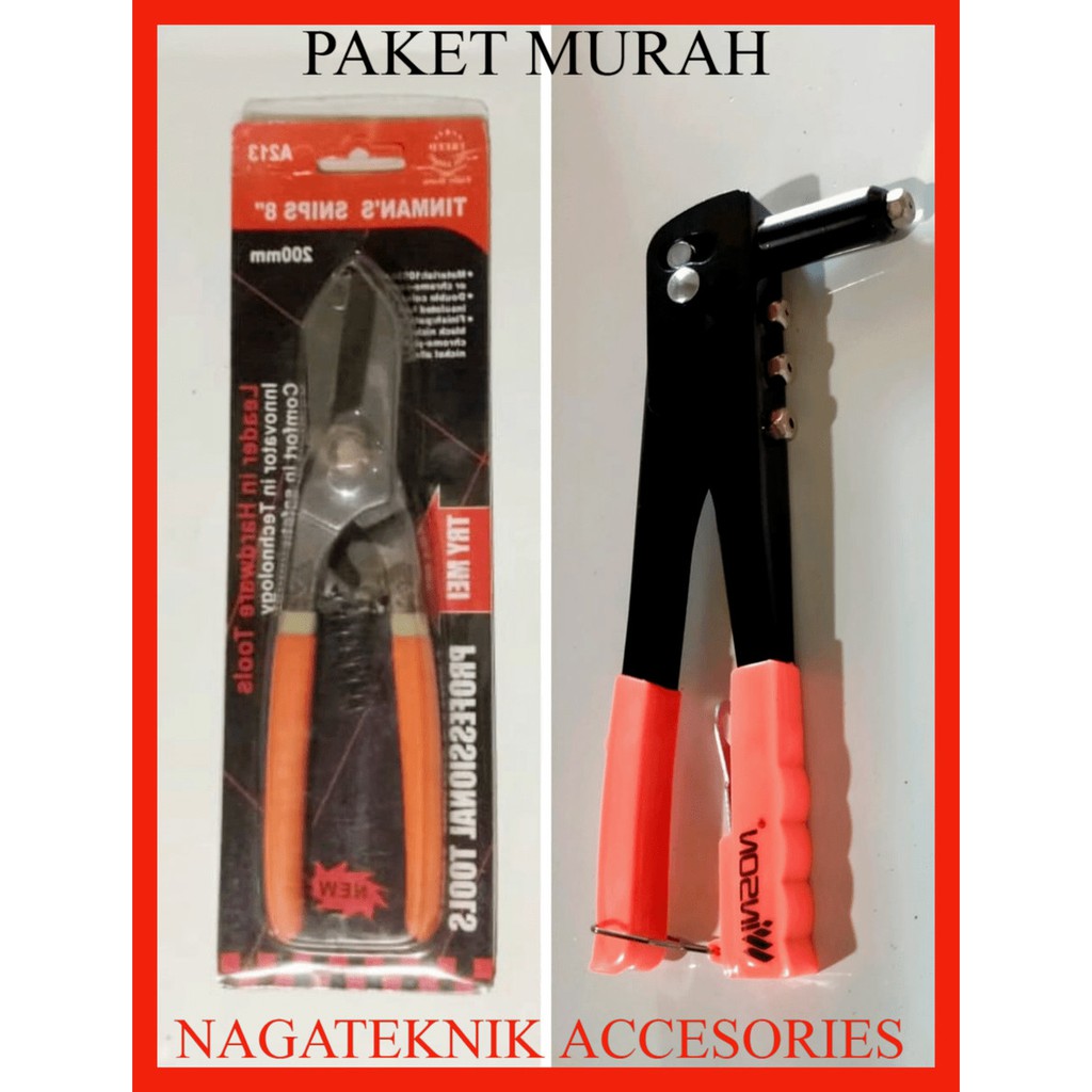 Jual PAKET TANG RIVET & GUNTING SENG BAJA RINGAN 8" GUNTING HOLO ...