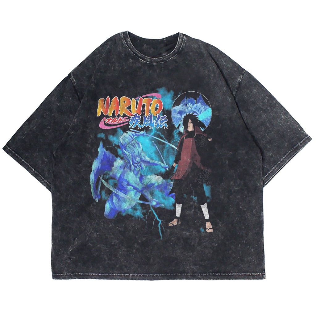 Jual Kaos Oversize Anime Madara Uchiha Mode Susanoo Washing Vintage Tee