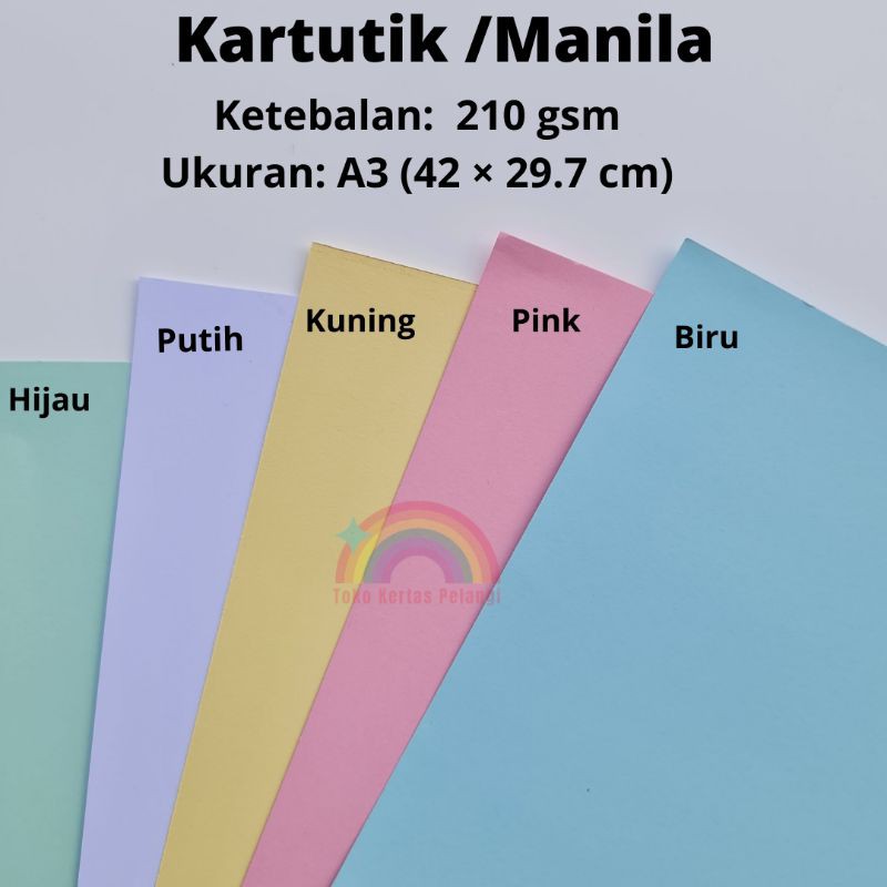 Jual Karton Manila/Kartutik 210 gsm isi 25 pcs uk A3 | Shopee Indonesia