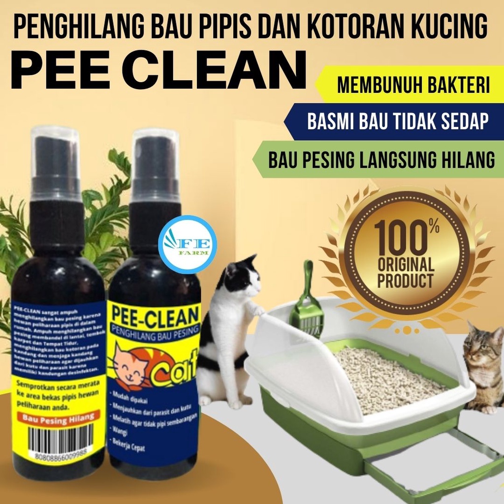 Jual Penghilang Bau Kotoron Kucing PEE CLEAN Pesing Urine BAB Hewan ...