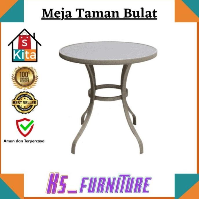 Jual Meja Taman Bulat Meja Teras Bulat Meja Makan Meja Kaca Meja Besi ...