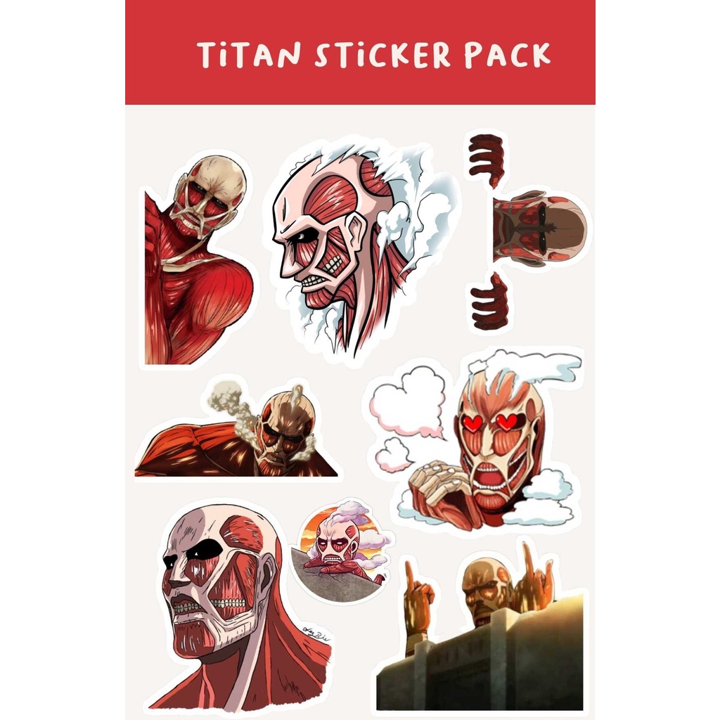 Jual Sticker pack ATTACK ON TITAN titan collossal chibi aesthetic ...