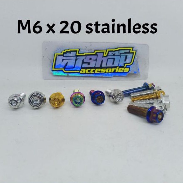 Jual Baut probolt stainless heng original m6 x 20 drat 10 pjg 2cm harga ...