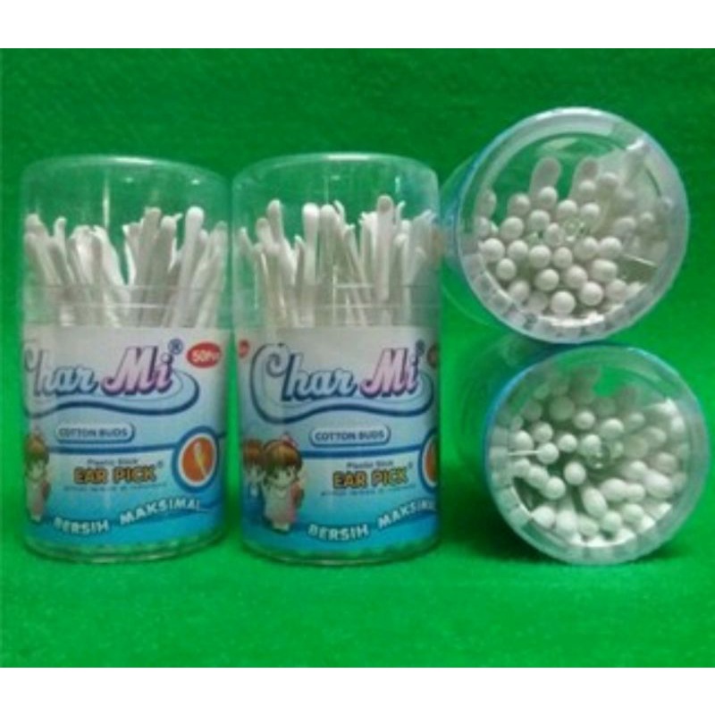 Jual Charmi cotton bud ear pick 50 sticks (ED 8/2026) | Shopee Indonesia