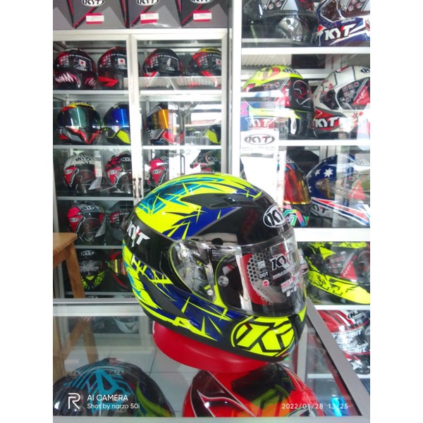 Jual Helm Full Face KYT FALCON FR SPIKE YELLOW | Shopee Indonesia