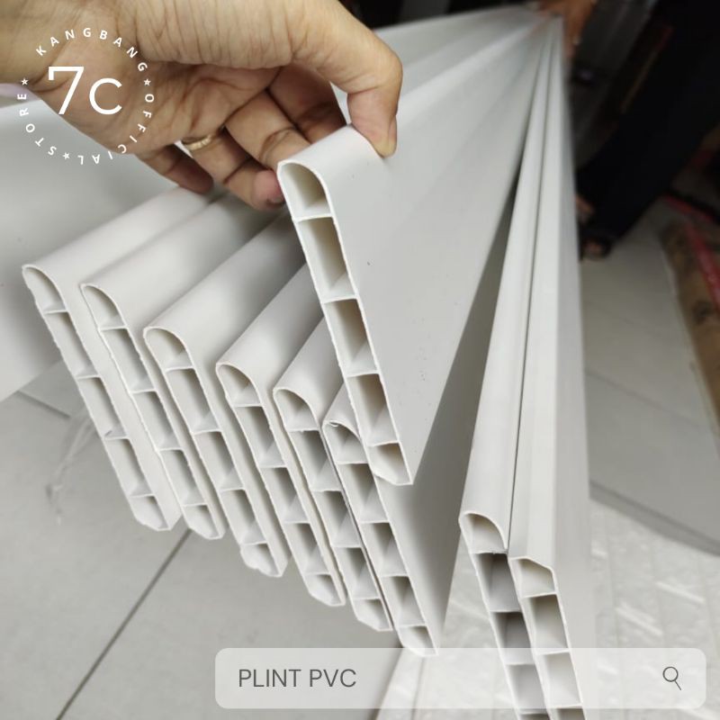 Jual Plint pvc 2,4 meter lebar 10cm 8cm 6cm tebal 1,2cm Putih Polos ...