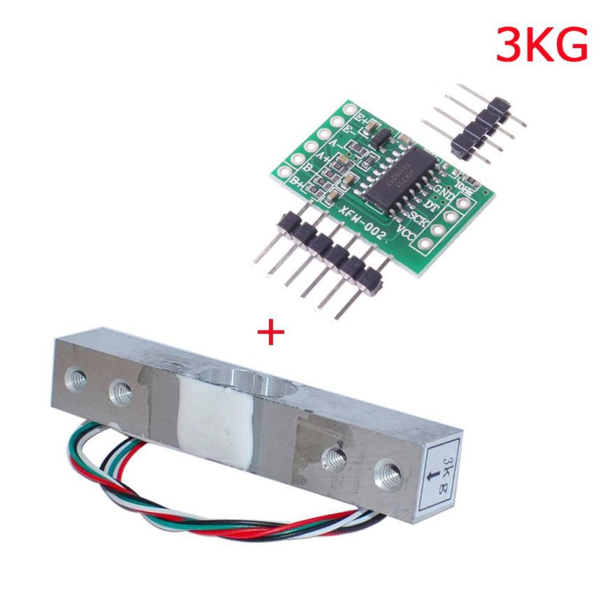Jual Sensor berat Load Cell 3 kg 3kg Weight with HX711 24bit ADC Driver ...