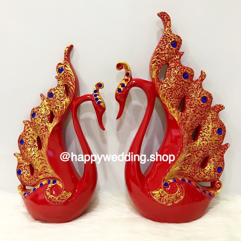 Jual (WA031) Patung Pajangan Wedding Model Angsa Diamond / Pajangan ...