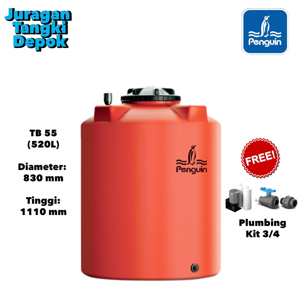 Jual Toren / Tandon / Tangki Air Penguin Kapasitas 520 Liter - TB 55 ...