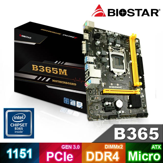 Jual Motherboard Biostar b365mhc Micro Atx lga 1151 Intel b365 gen 8 9 ...
