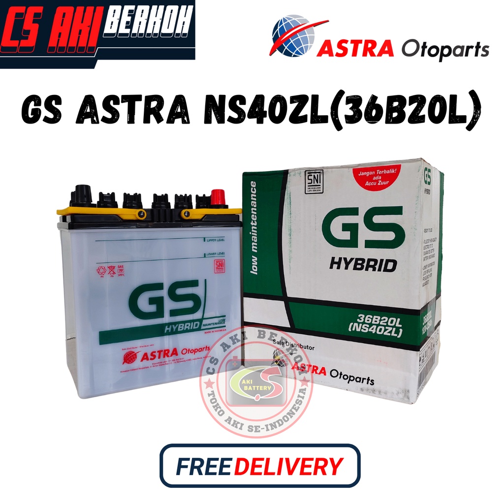Jual AKI MOBIL GS ASTRA HYBRID NS40ZL (36B20L) | Shopee Indonesia