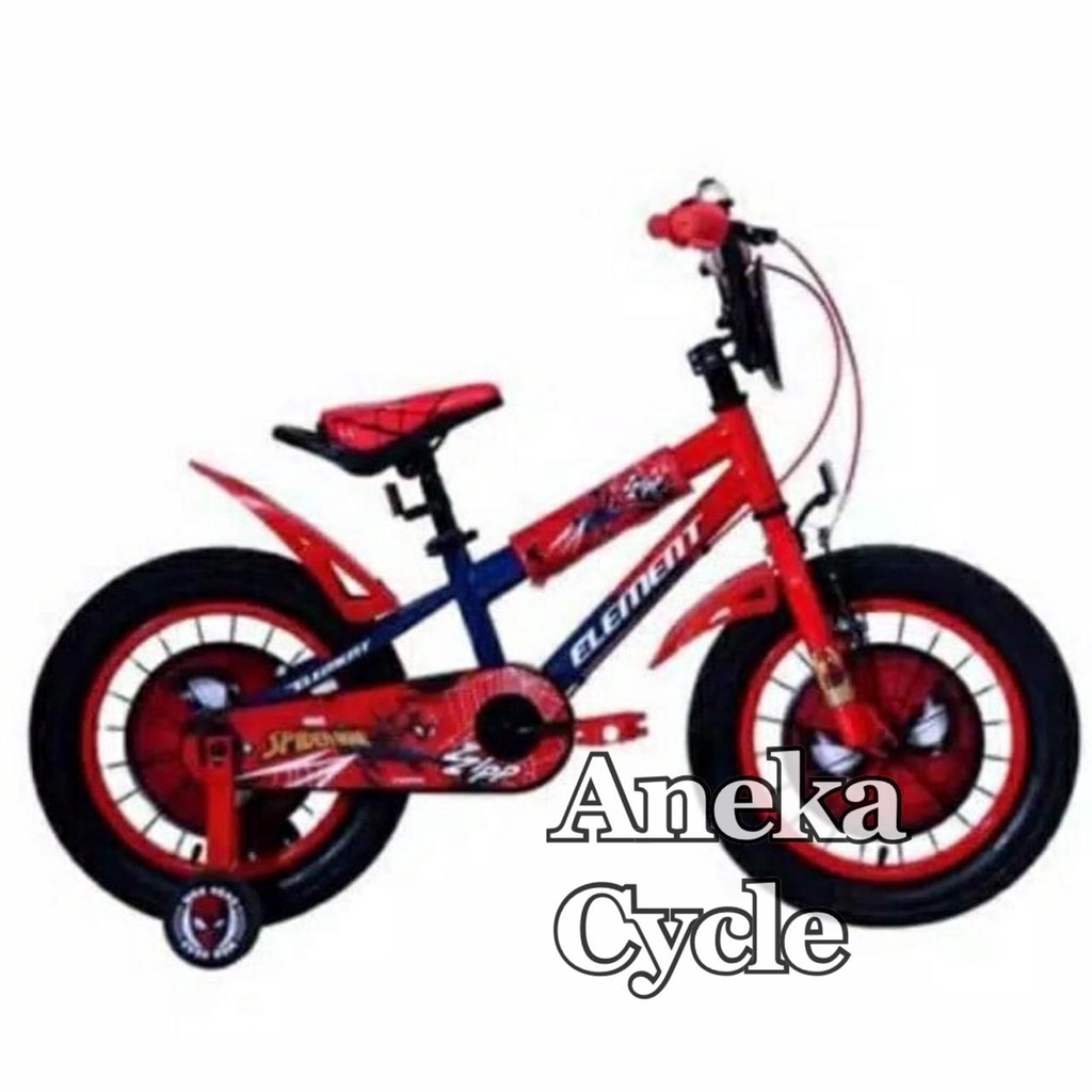 Jual Sepeda Anak Roda Empat Cowok BMX Element Spiderman 18 Inch 3.0 Ban ...