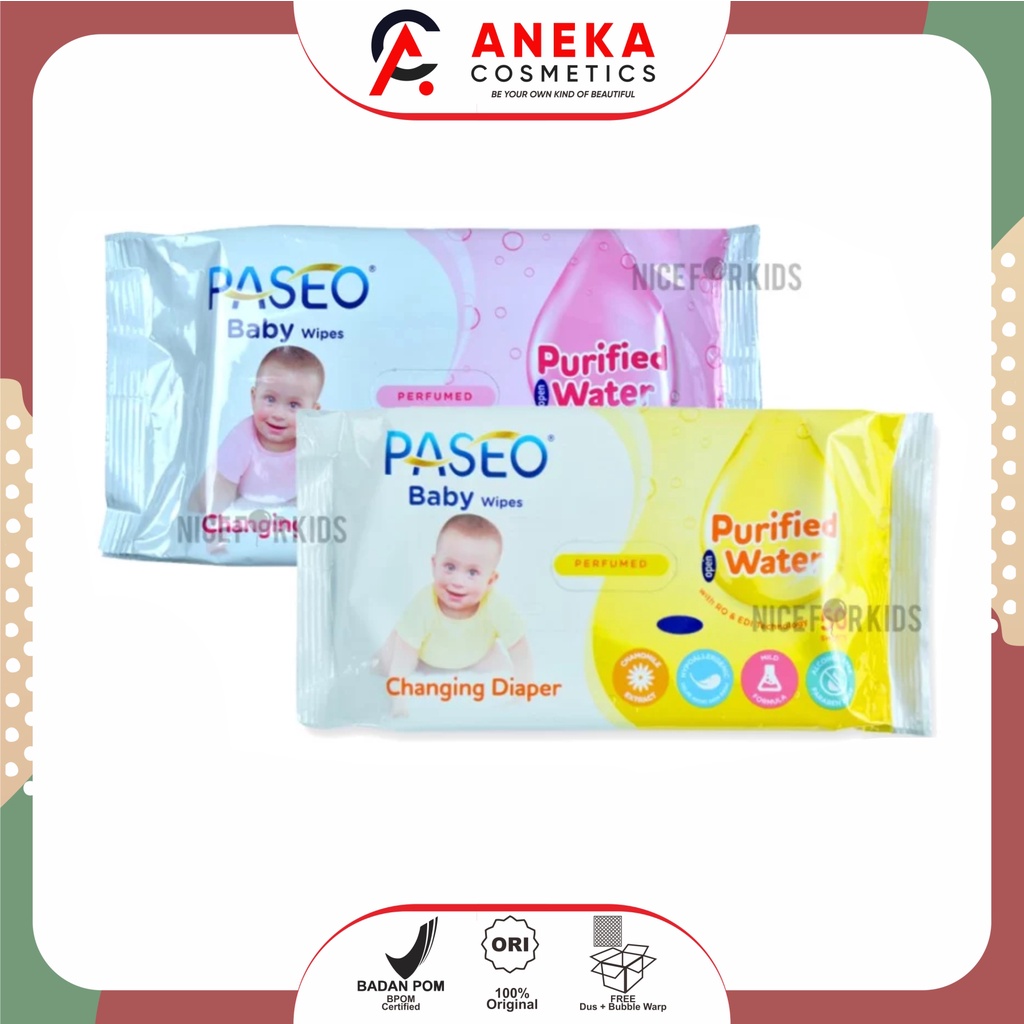Jual PASEO BABY WIPES CHANGING DIAPER PERFUMED 50 SHEETS | Shopee Indonesia