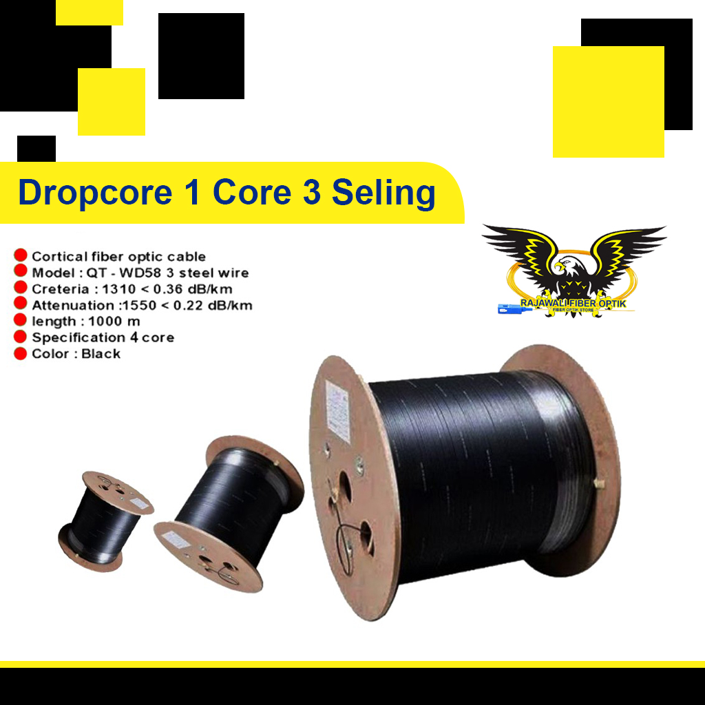 Jual Kabel Dropcore 1 Core 3 Seling Corning 1000 Meter | Shopee Indonesia