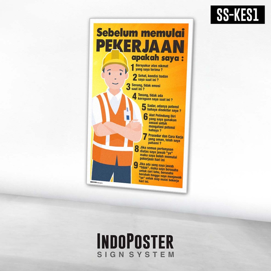 Jual Stiker K3 Safety Keselamatan Persiapan Sebelum Memulai Pekerjaan ...
