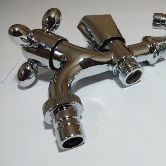 Jual KRAN CABANG LURUS TAMAN/KRAN KERAN DOUBLE KAMAR MANDI TOILET WC ...