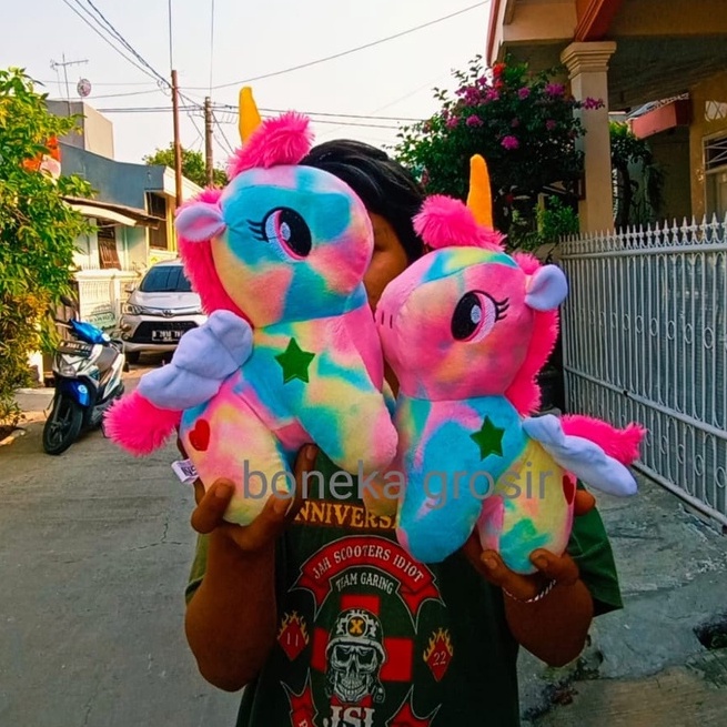 Jual Boneka Unicorn Warna Warni Mini Bertanduk/Boneka Kuda Pony Terbaru ...