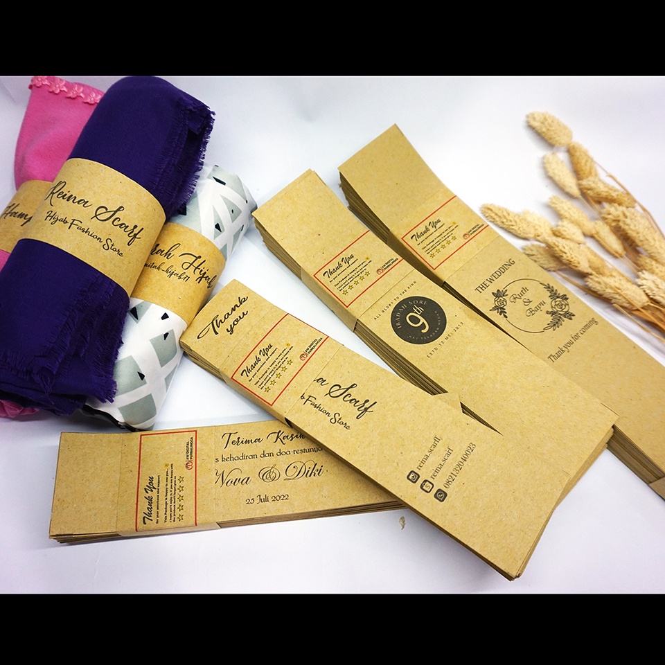 Jual CETAK LABEL HIJAB LABEL UCAPAN TERIMA KASIH THE WEDDING LABEL BOX ...
