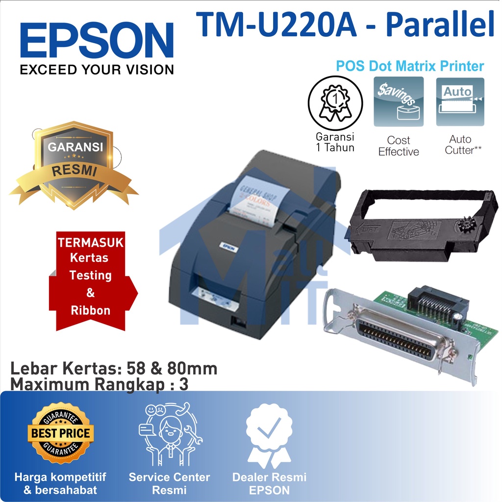 Jual PRINTER EPSON TMU 220A TM U220A TMU220 TMU-220A USB / LAN / SERIAL ...