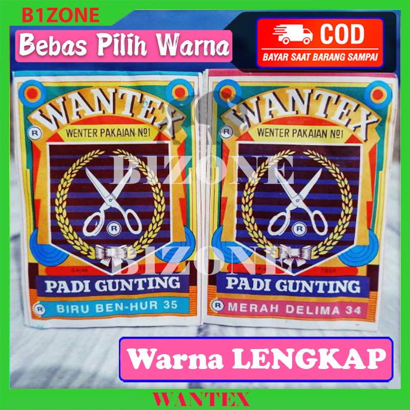 Jual WANTEX Pewarna Pakaian Kain Wantex Wenter Cap Padi Gunting Pewarna ...
