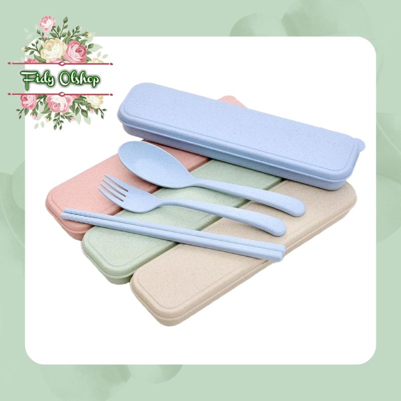 Jual Set Alat Makan Jerami Travelling | Shopee Indonesia
