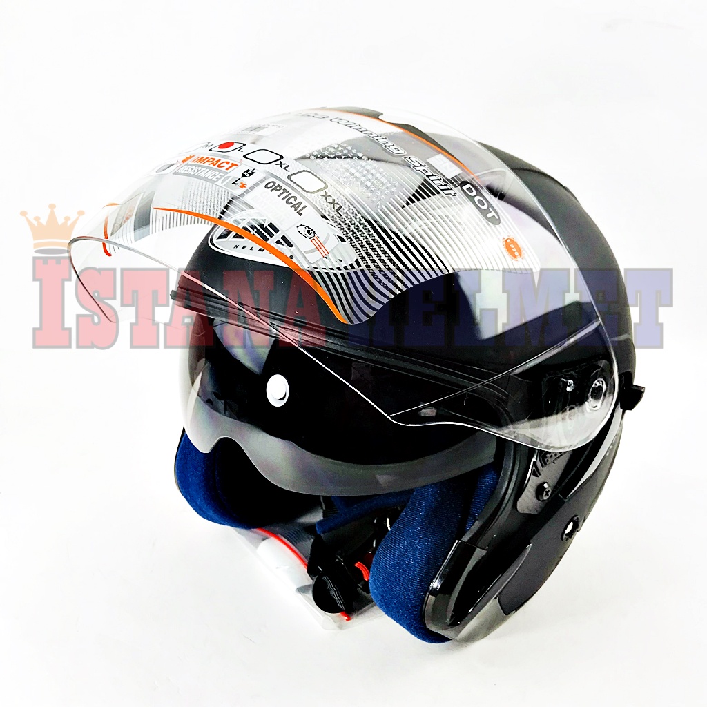 Jual HELM INK METRO 2 SOLID BLACK DOFF DOUBLE VISOR | Shopee Indonesia